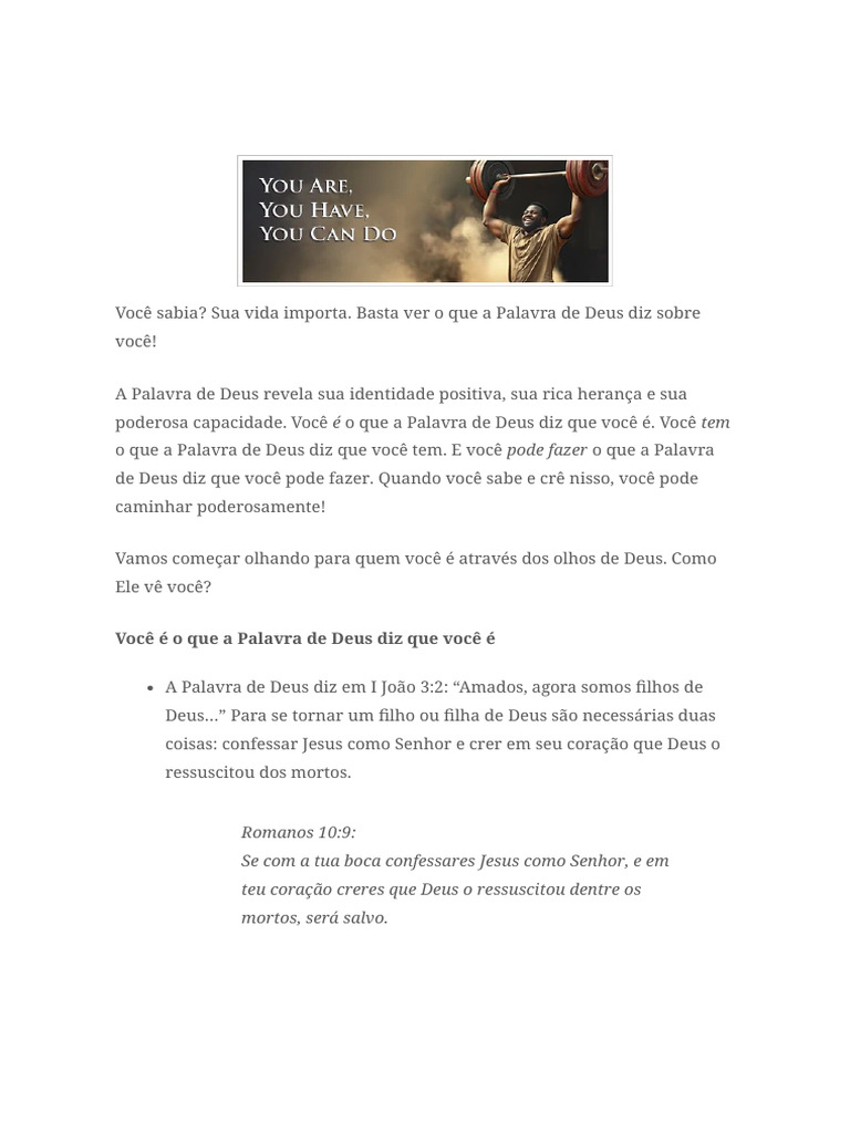 The Way International - Você é, Você Tem, Você Pode Fazer | PDF ...