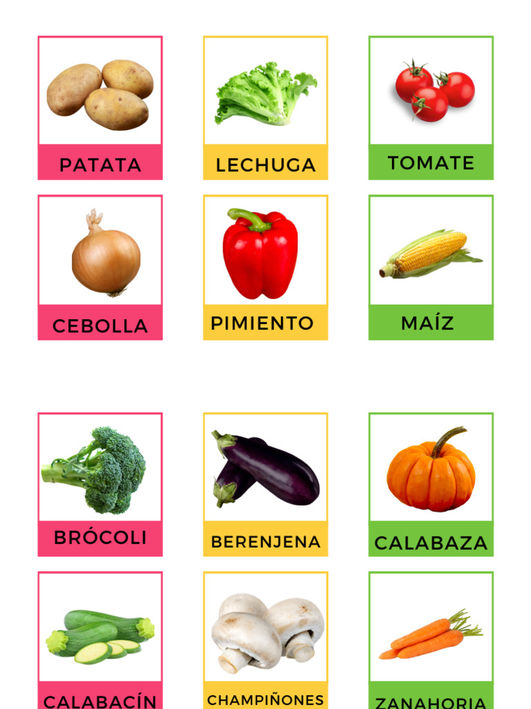 Verduras Vocabulario y Frases | PDF