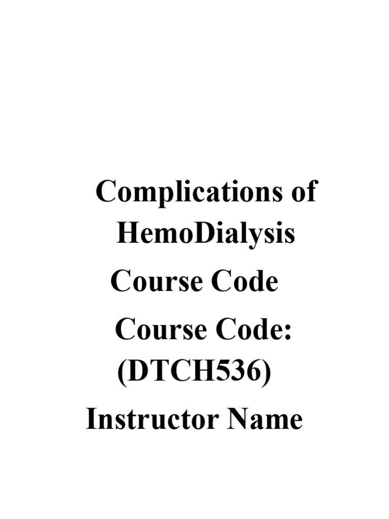 University of Lahore Hemodialysis PDF | PDF | Hemodialysis | Hypertension