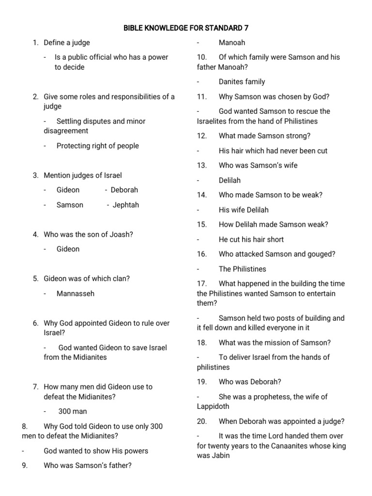 Std 7 Model quests n ans (2020_09_17 15_03_04 UTC) | PDF | Samson | Eucharist