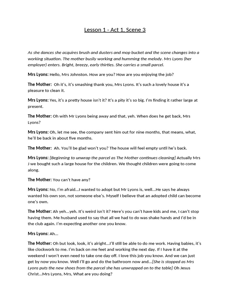 Blood Brothers Script | PDF