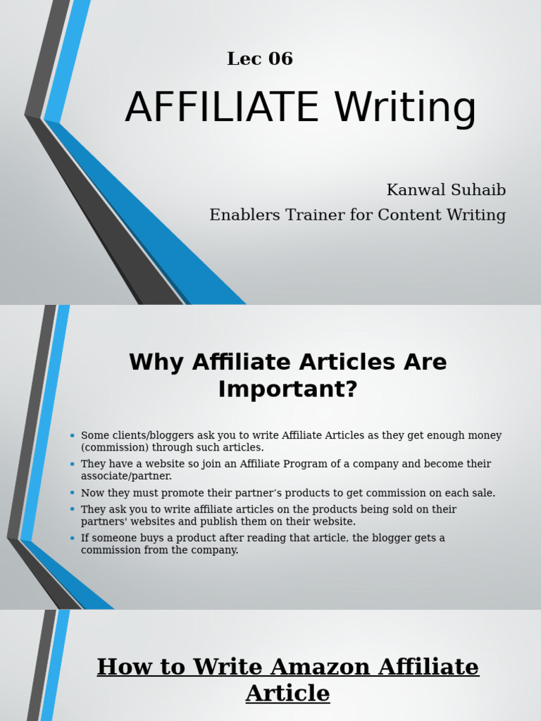 Lec 06- Affiliate Writing | PDF