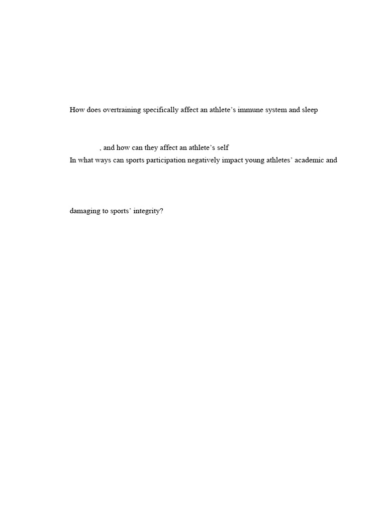 Questions About Disadvantages of Sports | PDF