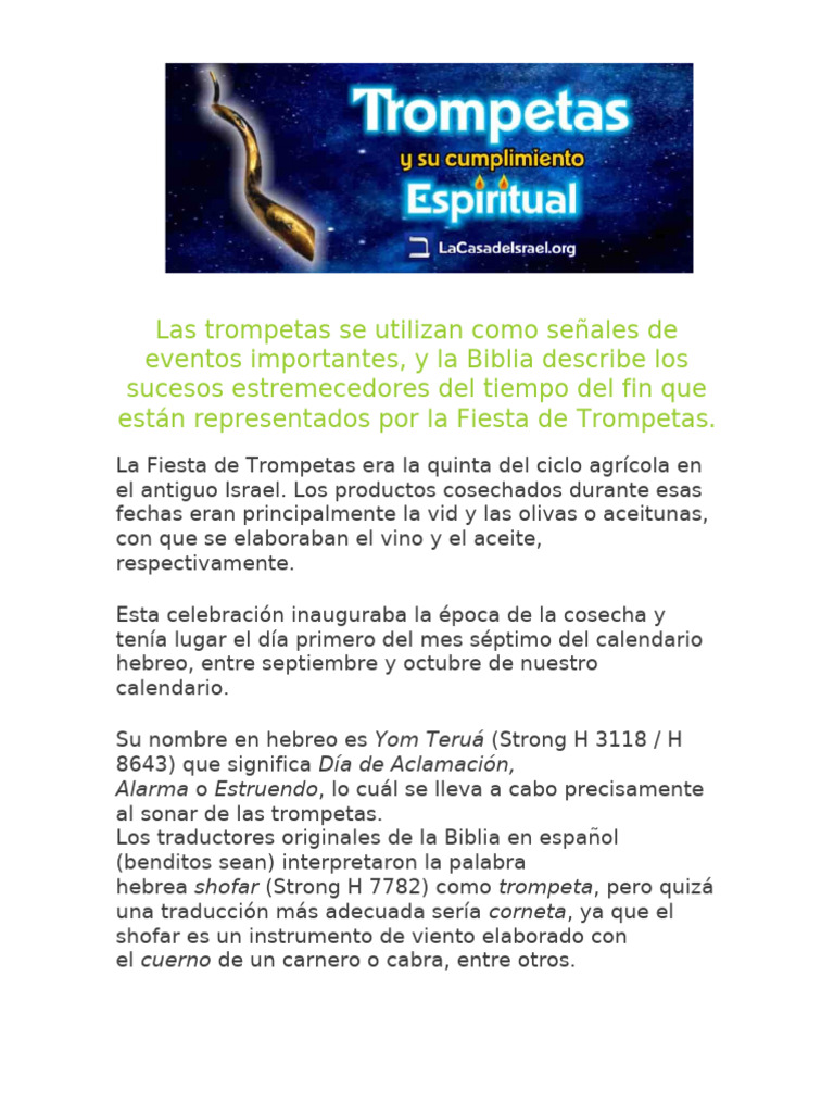 Fiesta de Trompetas: Significado y Profecía | PDF