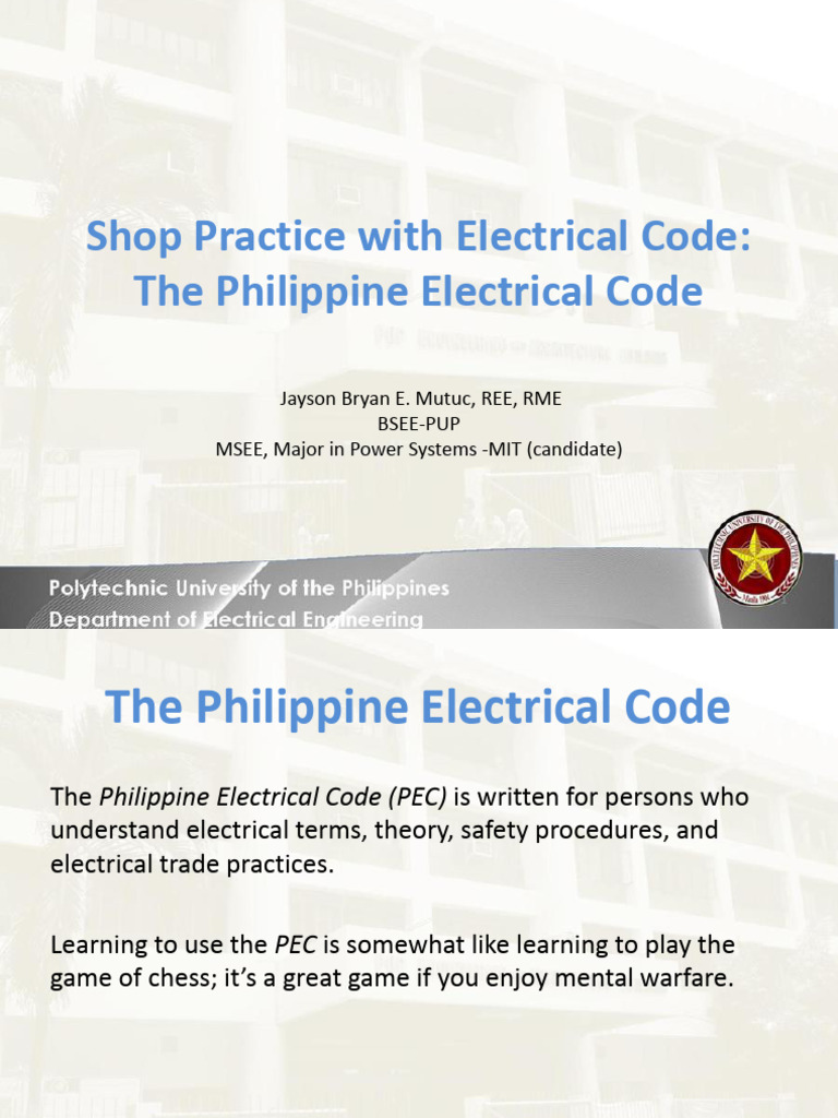 Understanding the Philippine Electrical Code | PDF | Electric Power ...