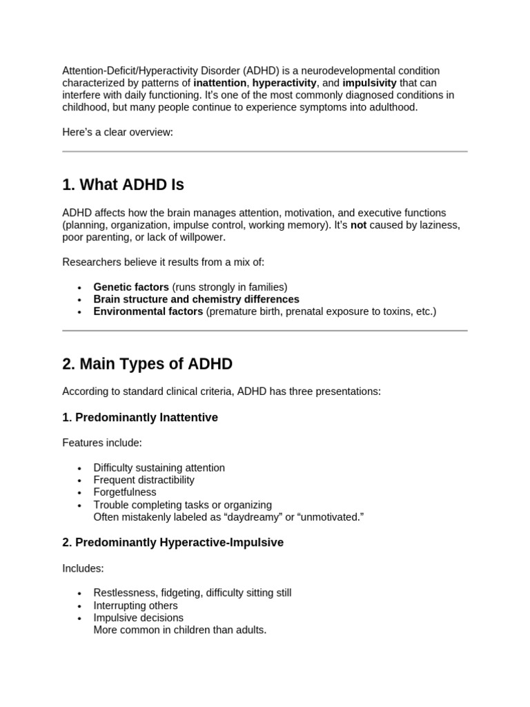 Adhd | PDF | Attention Deficit Hyperactivity Disorder | Impulsivity