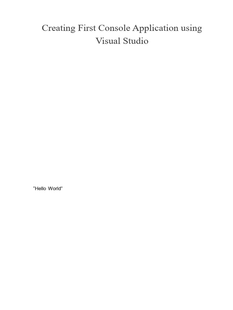 Creating First Console Application Using Visual Studio 2022 | PDF | C Sharp (Programming ...