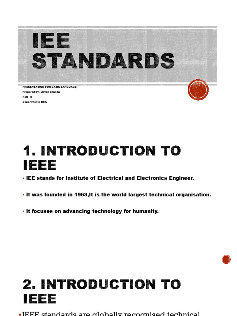 Iee Standards by Aryan Chanda | PDF