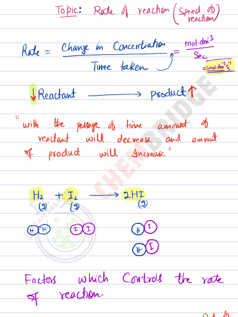 Rate of Reaction Chemical Energetics and Chemical Equilibrium | PDF ...