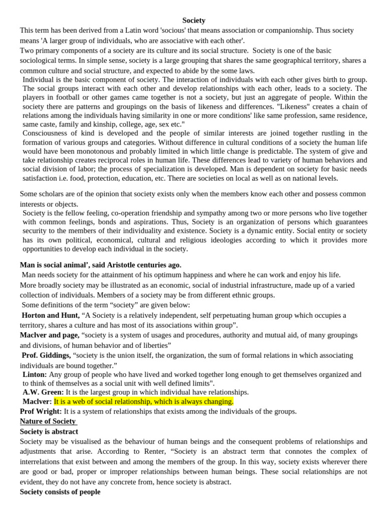 Society | PDF | Social Structure | Society