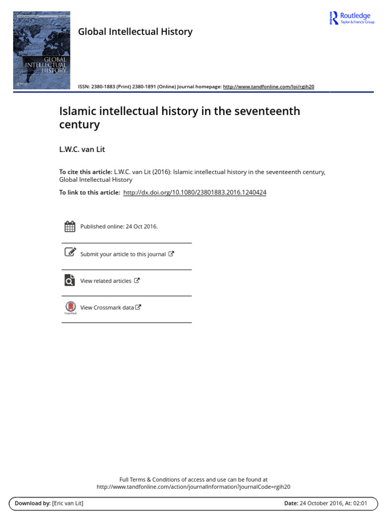 Review Islamic Intellectual History in The Seventeenth Century | PDF ...