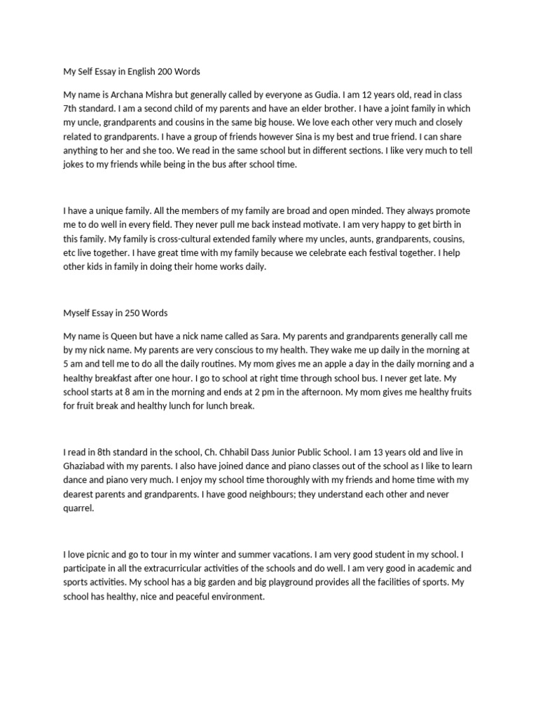 My Self Essay I-WPS Office | PDF