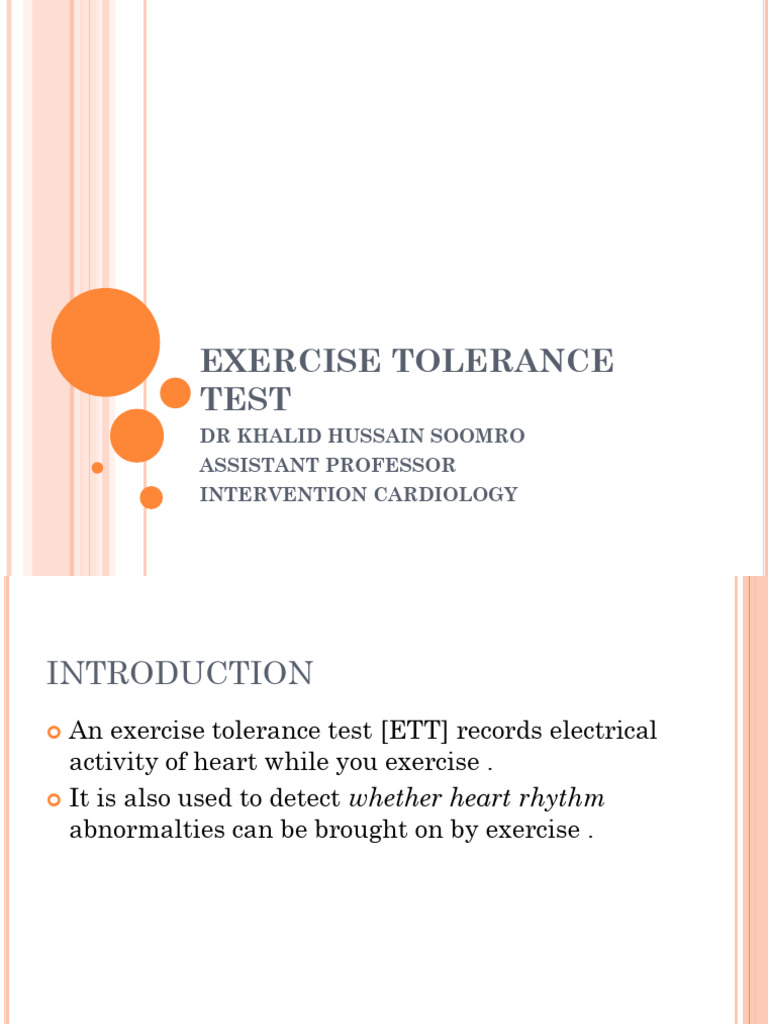 Exercise Tolerance Test | PDF | Cardiology | Heart