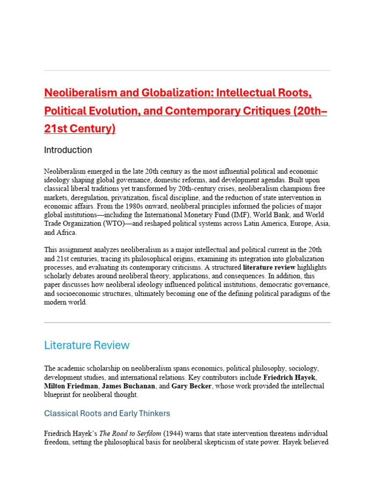 Document (4) | PDF | Neoliberalism | Friedrich Hayek