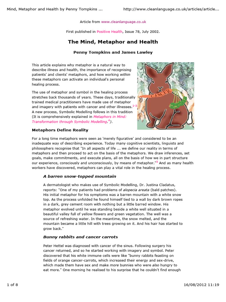 Mind, Metaphor and Health | PDF | Medical Error | Metaphor