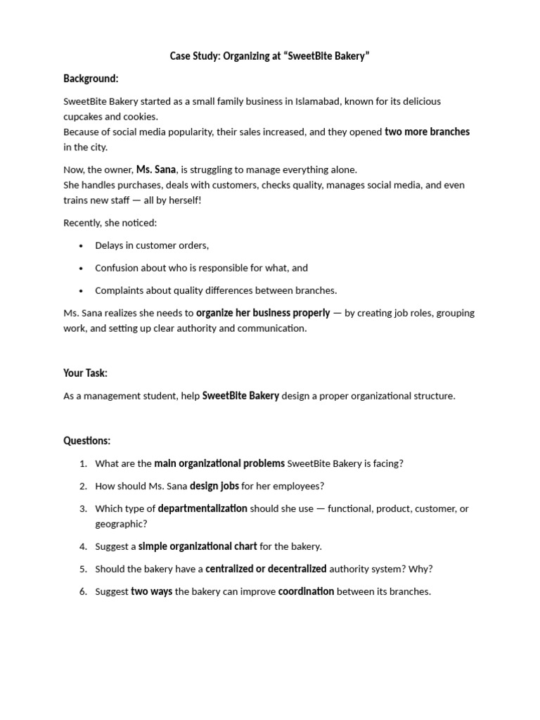 Case Study 1 Organizing | PDF | Business