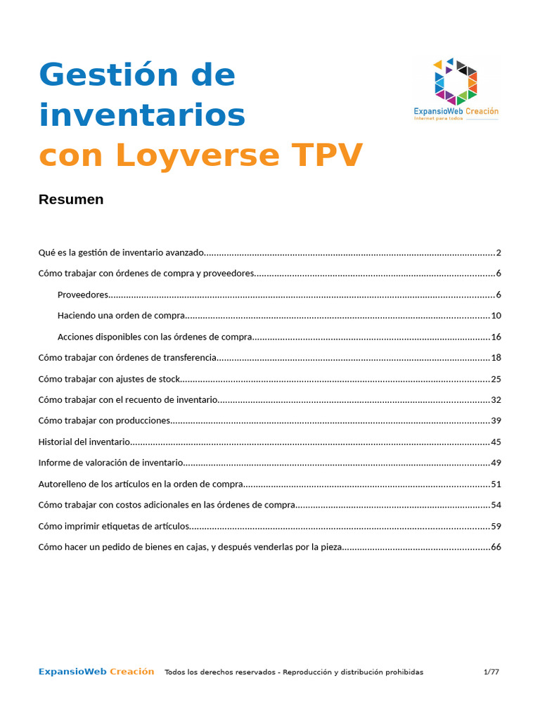Gestión Avanzada de Inventarios en Loyverse | PDF | Internet | Código ...