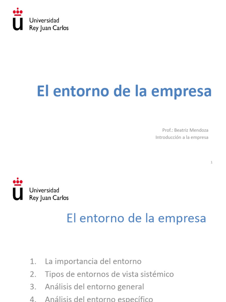 PPT Tema 2 El Entorno de La Empresa | PDF | Business | Macroeconómica