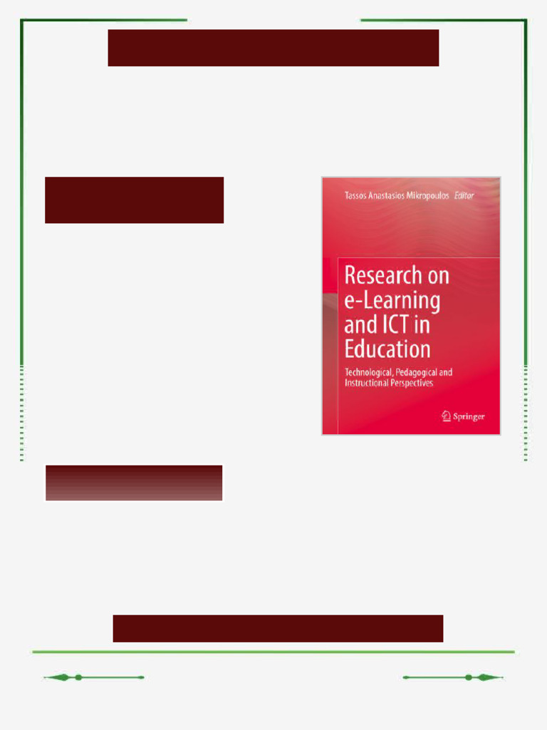 Research on e Learning and ICT in Education Technological Pedagogical ...