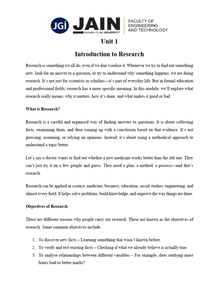RM MODULE 1 | PDF | Methodology | Scientific Method
