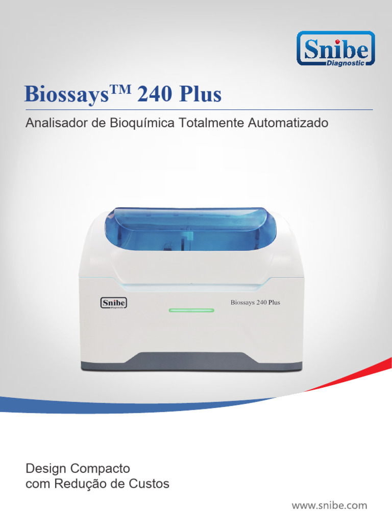 Analisador Bioquímico Automatizado BiossaysTM 240 Plus | PDF
