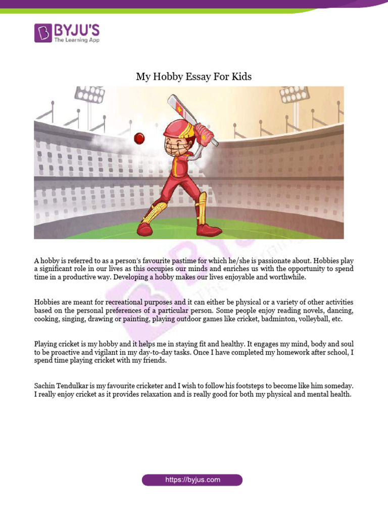 My Hobby Essay | PDF