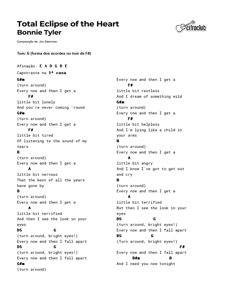 Bonnie Tyler - Total Eclipse of the Heart | PDF