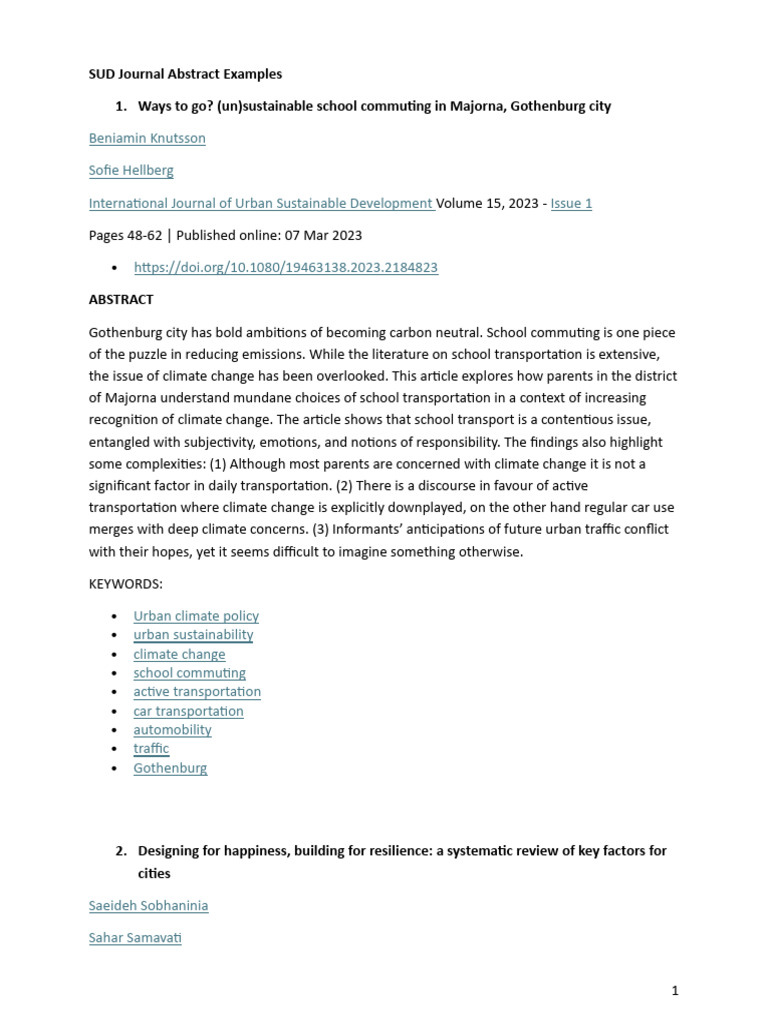 SUD Journal Abstracts Examples2 | PDF | Psychological Resilience ...