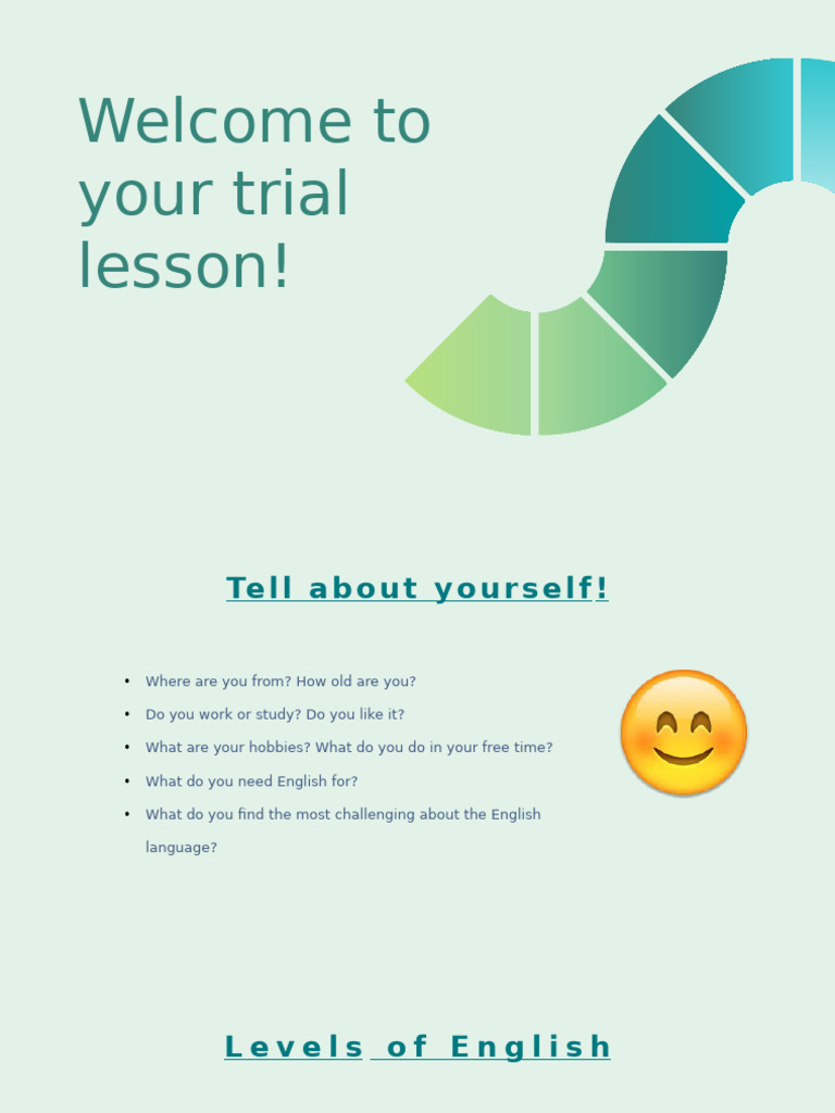 Trial Lesson A1-A2 | PDF