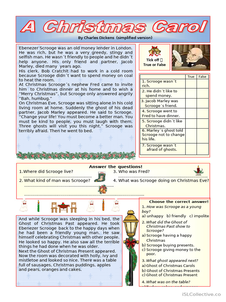 A Christmas Carol - Simplified Version | PDF | Ebenezer Scrooge ...