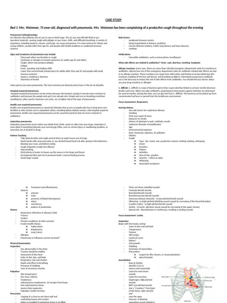 Pneumonia Case Study and Nursing Care | PDF | Pneumonia | Pulse