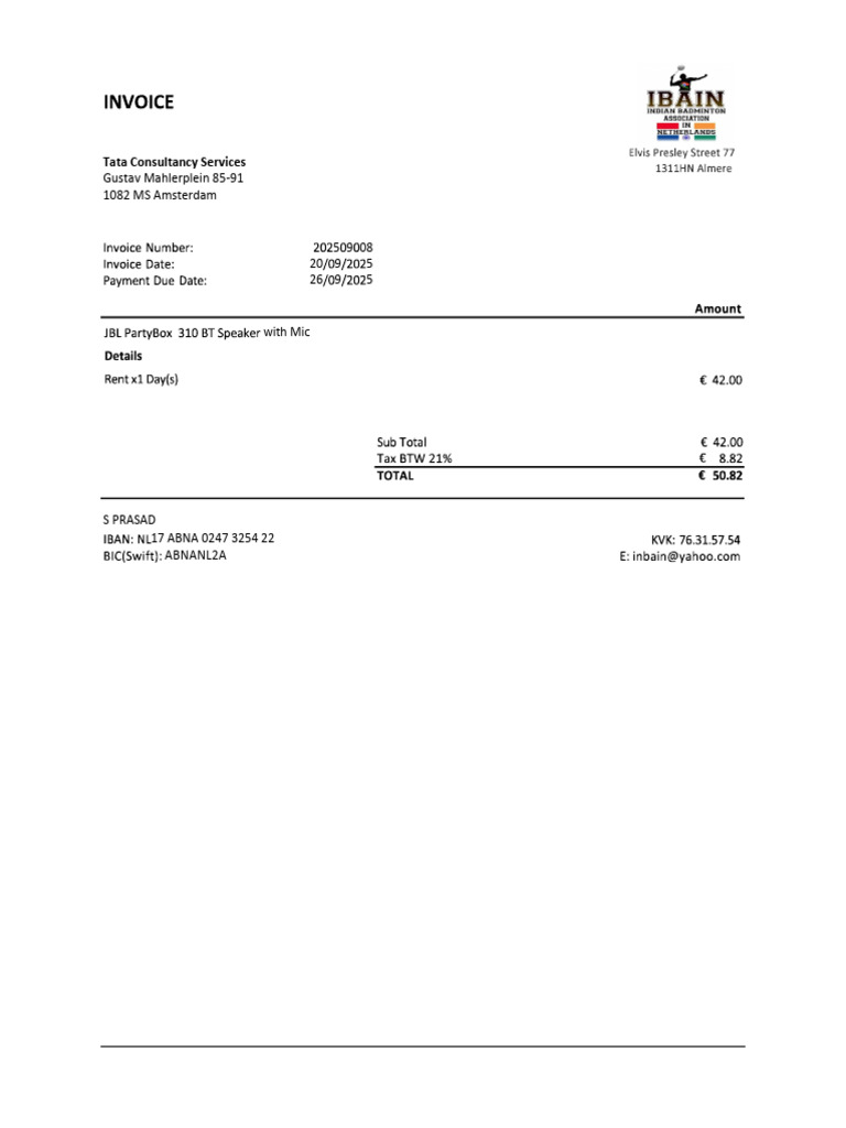 Invoice JBL | PDF