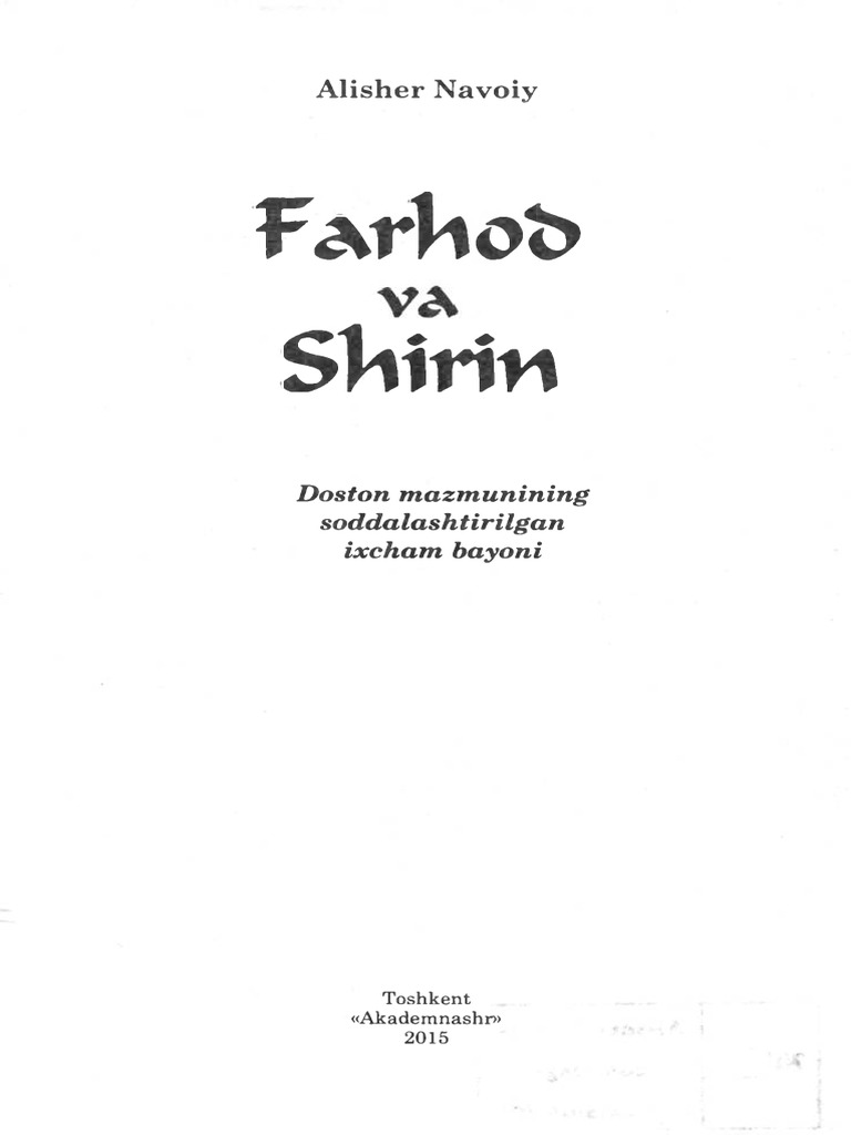 Farhod Va Shirin | PDF