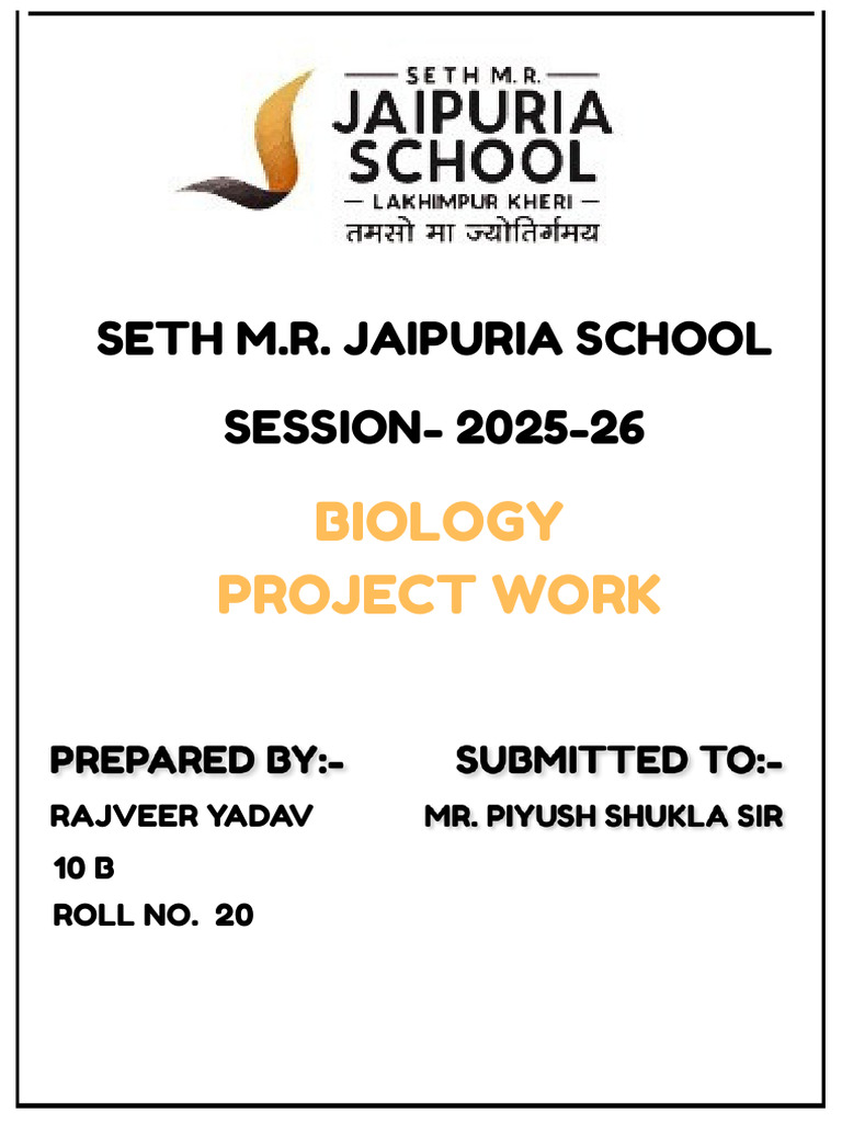 Session - 2025-26 Biology Project Work | PDF