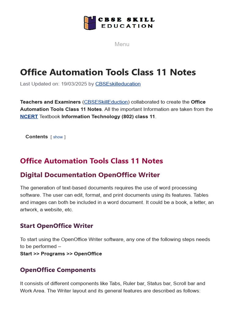 3 Office Automation Tools | PDF | Spreadsheet | Chart