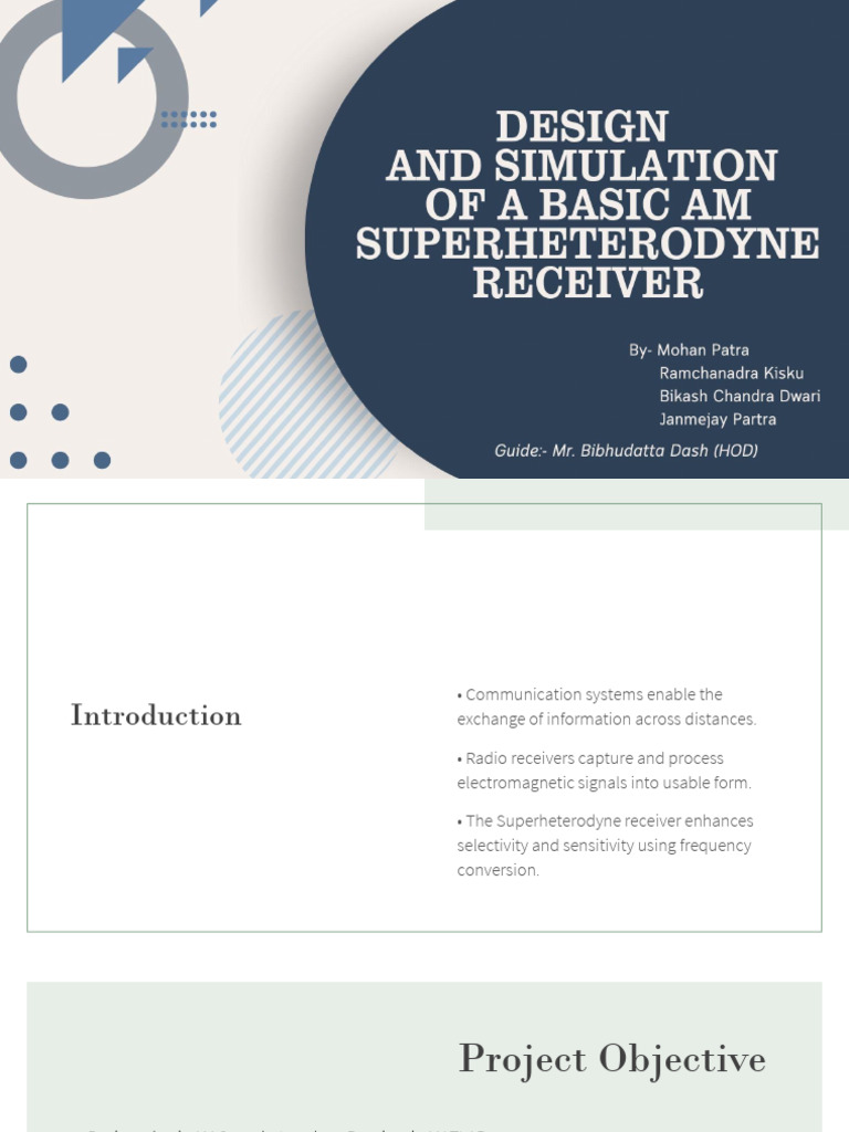 Super Heterodyne Receiver Project Presentation | PDF | Radio | Electronics