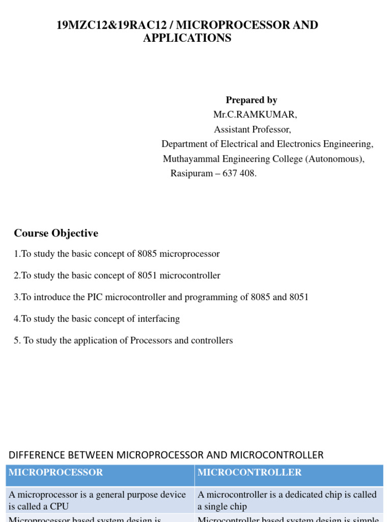 ppt_mpc | PDF | Central Processing Unit | Microcontroller