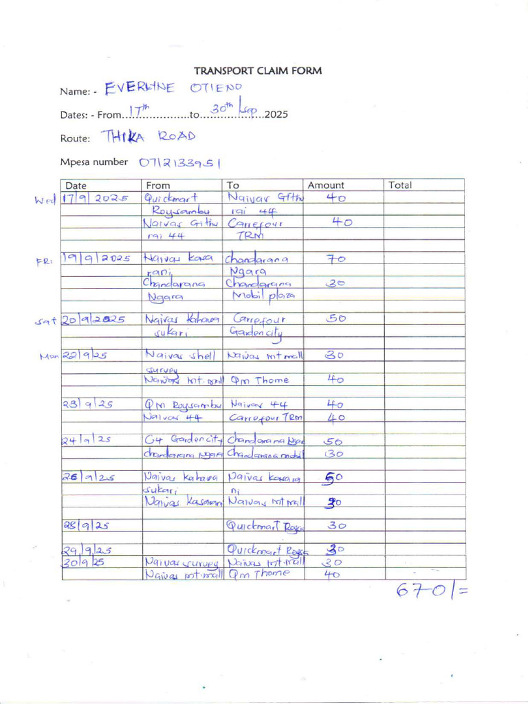 Transport Claim Form | PDF