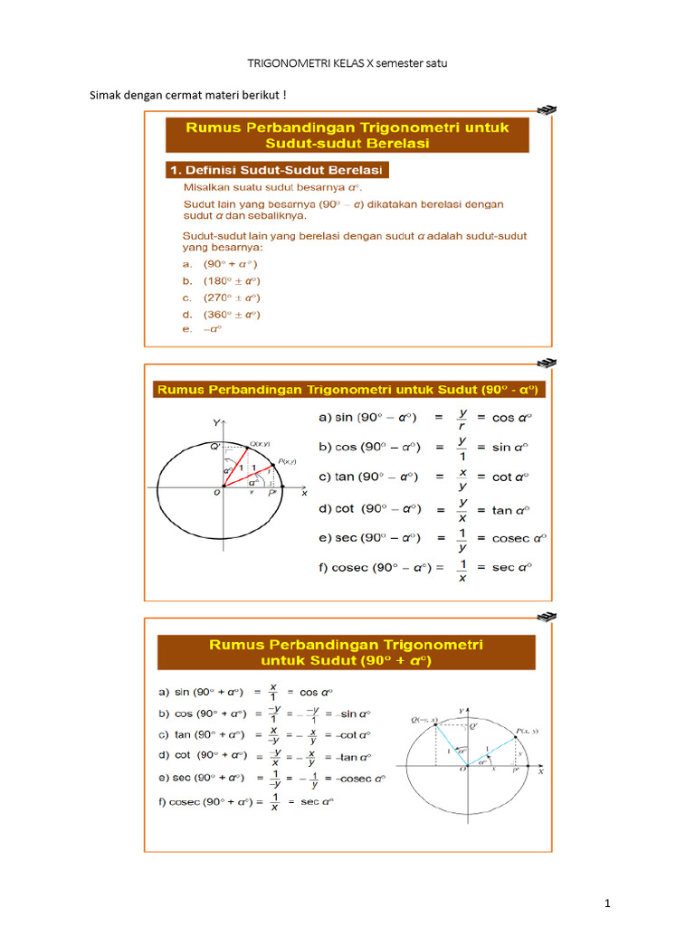 Materi Trigonometri Belajar on Line 2 | PDF