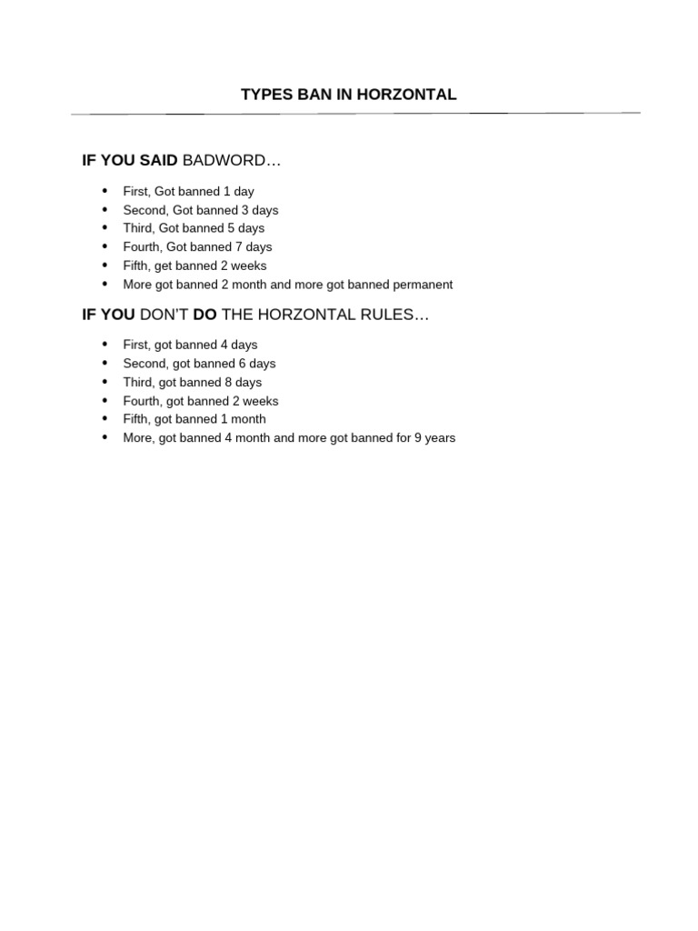 Types Ban in Horzontal | PDF
