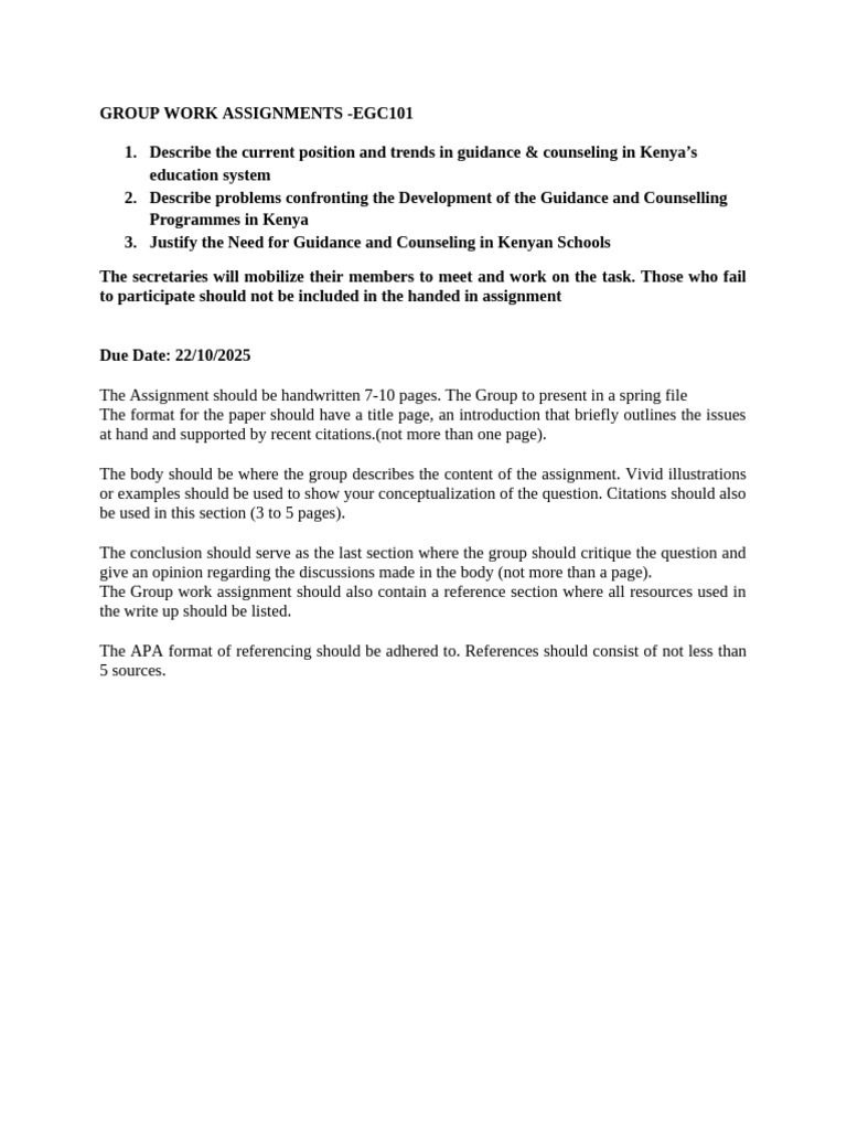 Group Work Assignment - Egc101 | PDF