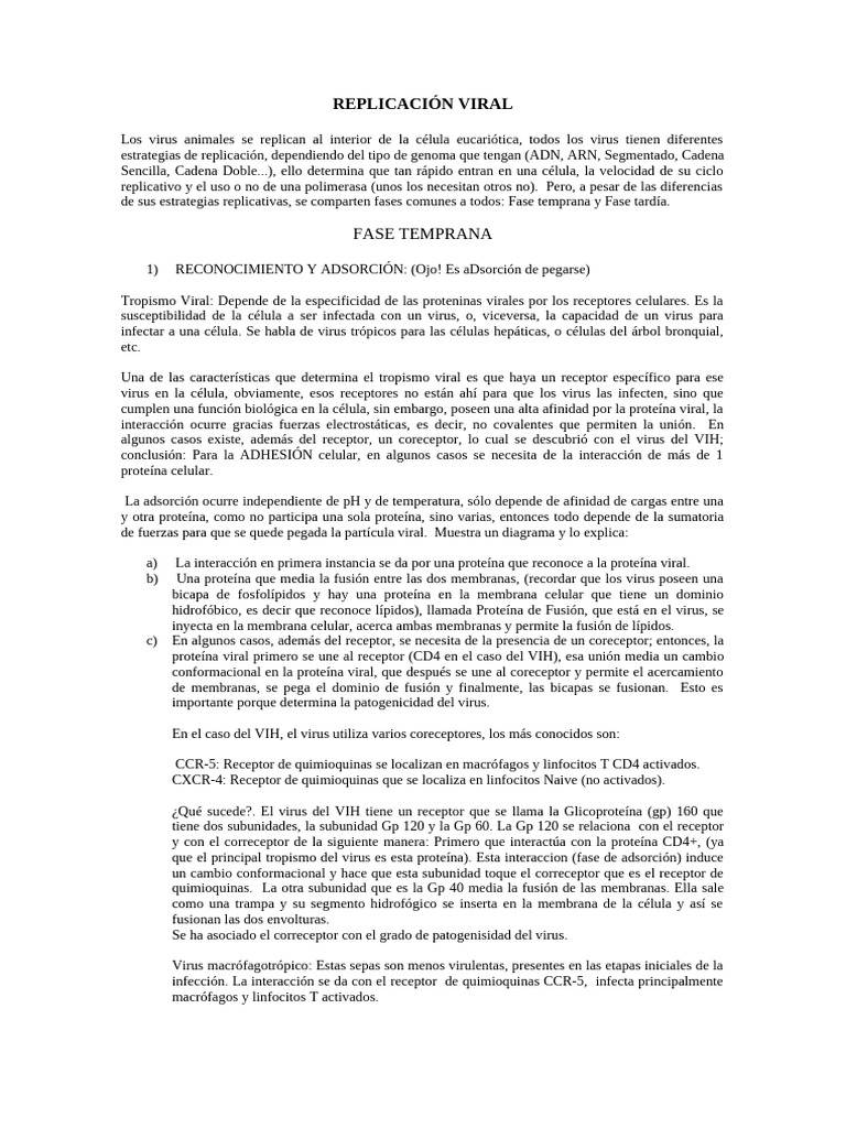 1 RESUMEN Replicacion - Viral Virus-Cel | PDF | Virus | Rna