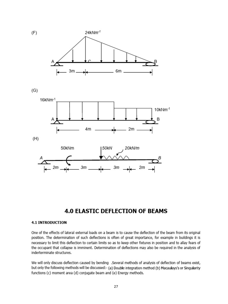 Elastic Deflection of Beams Explained | PDF | Bending | Beam (Structure)