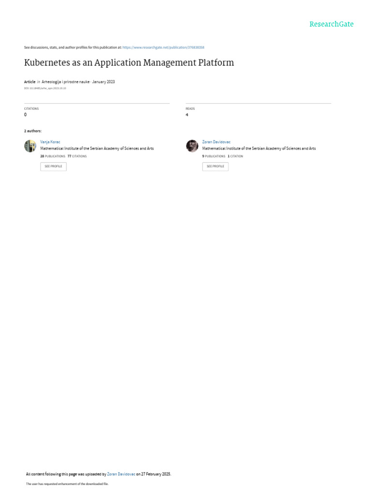 Kubernetes for Application Management | PDF | Computer Cluster | Cloud ...
