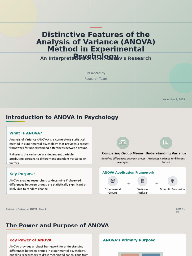 Distinctive Features of the Analysis of Variance (ANOVA) Method in ...