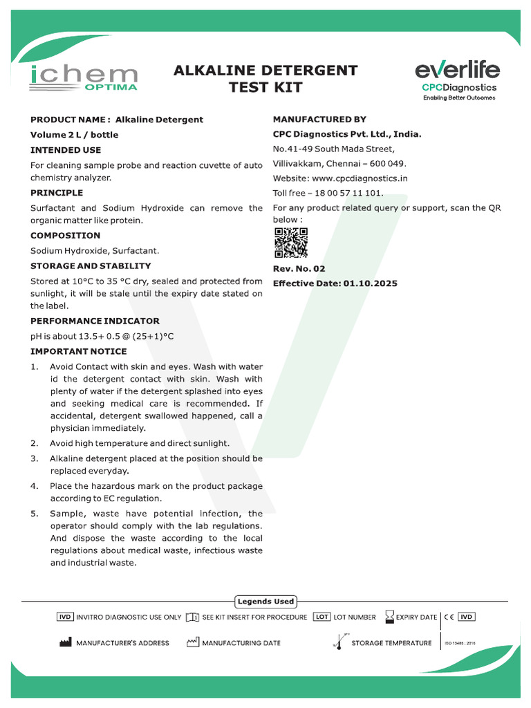 18-Alkaline Detergent Test Kit | PDF