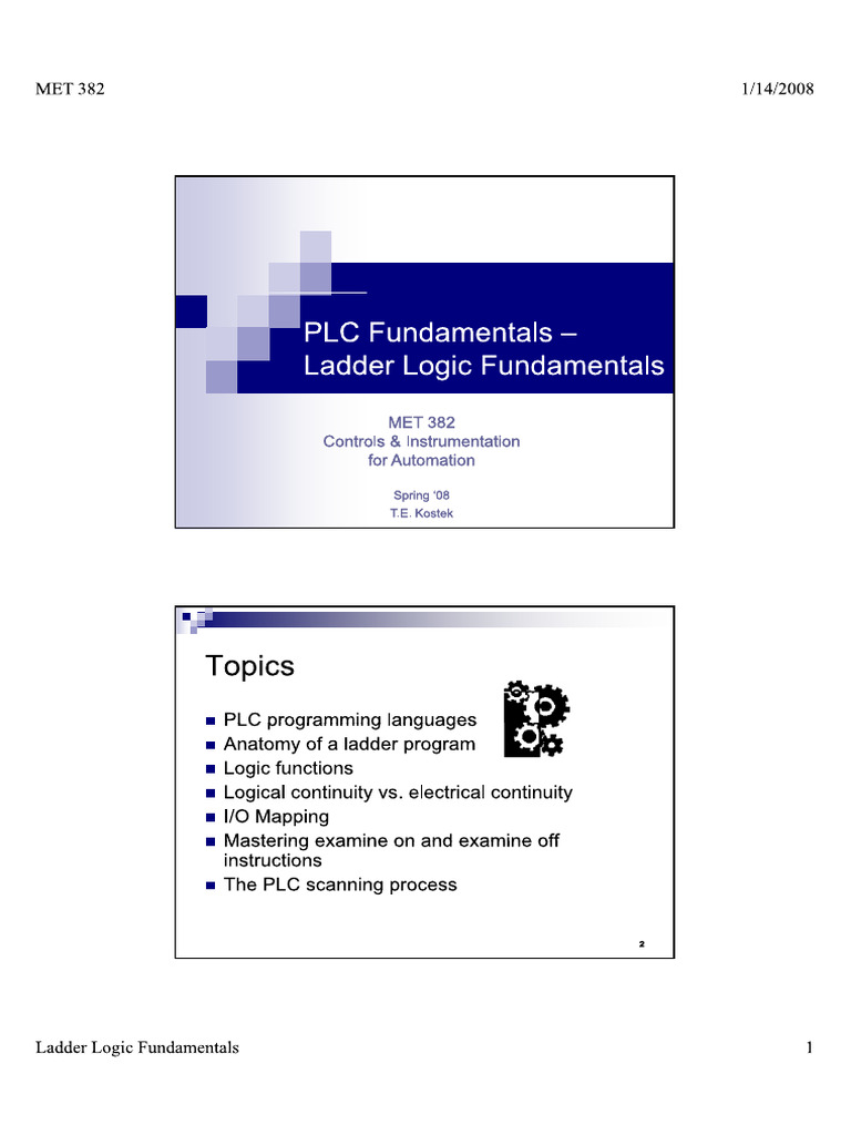 MET 382 PLC Fund...Tals - Spr 08.Ppt [Compatibility Mode] | PDF