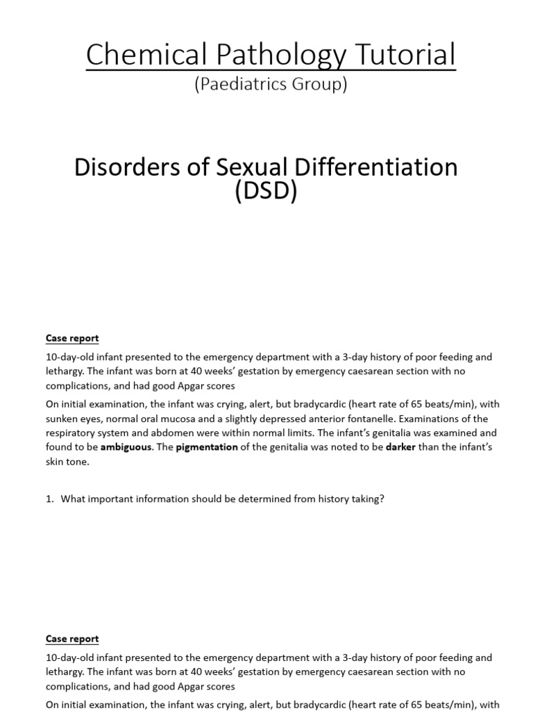 Chemical Pathology Tutorial_DSD.pdf | PDF | Infants | Adrenal Gland