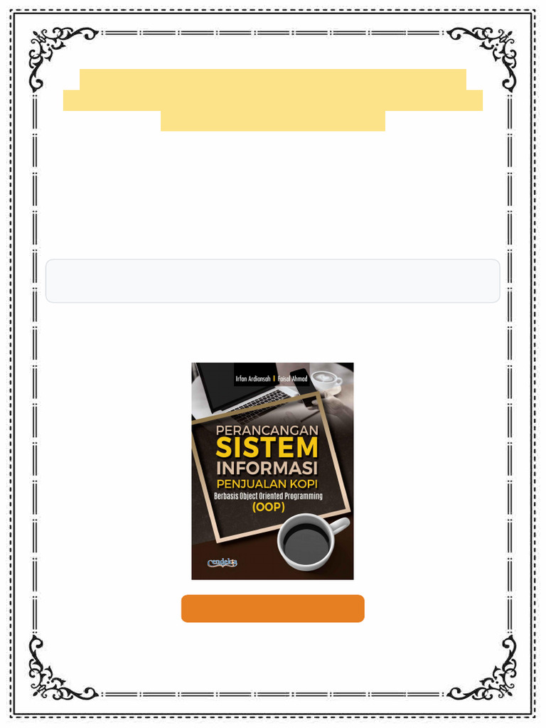 Perancangan Sistem Informasi Penjualan Kopi Berbasis Object Oriented Programming OOP Irfan ...
