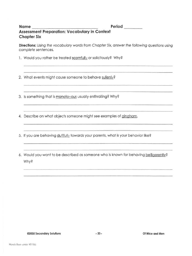 Chapter 6 Vocab Sheet | PDF